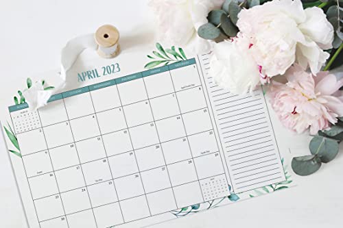 Aesthetic 2023 Greenery Desk Calendar - Runs Until July 2024 - 17"x11" Desktop/Wall Calendar for Easy Organizing