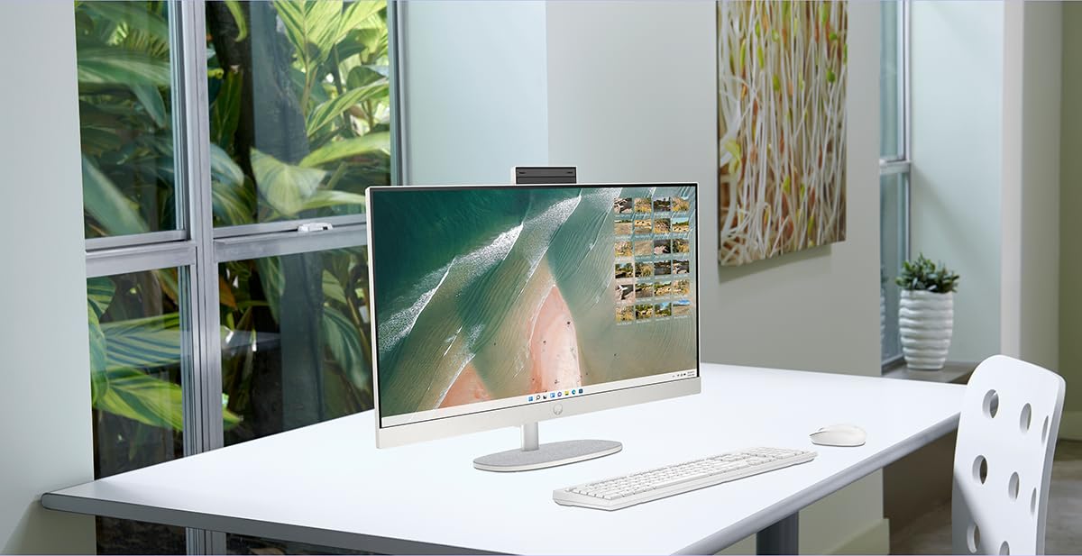 HP 27 All-in-One Touch Desktop 1TB SSD 32GB RAM (Intel 13th generation with 10 cores and Turbo Boost to 4.60GHz, 1 TB SSD, 32 GB RAM, 27-inch FullHD Touchscreen, Win 11) PC Computer Essential Pavilion