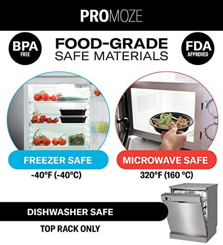 50-Pack meal prep Plastic Microwavable Food Containers Bowls for meal prepping with Lids (28 oz.) Black Reusable Storage Lunch Boxes -BPA-Free Food Grade -Freezer & Dishwasher Safe. - PREMIUM QUALITY