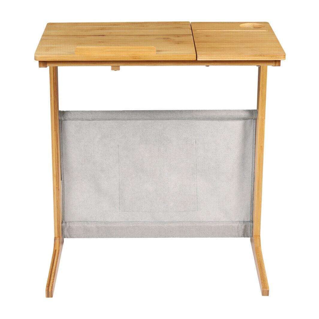 VBSQ Bamboo Laptop Desk Table End Side Table Angle Adjustments Top Tray Home Office Mikalo Home Office Office Furniture Standing Desk Computer Desk Stand up Desk Gaming Desk Standing Desk Office