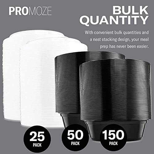 50-Pack meal prep Plastic Microwavable Food Containers Bowls for meal prepping with Lids (28 oz.) Black Reusable Storage Lunch Boxes -BPA-Free Food Grade -Freezer & Dishwasher Safe. - PREMIUM QUALITY
