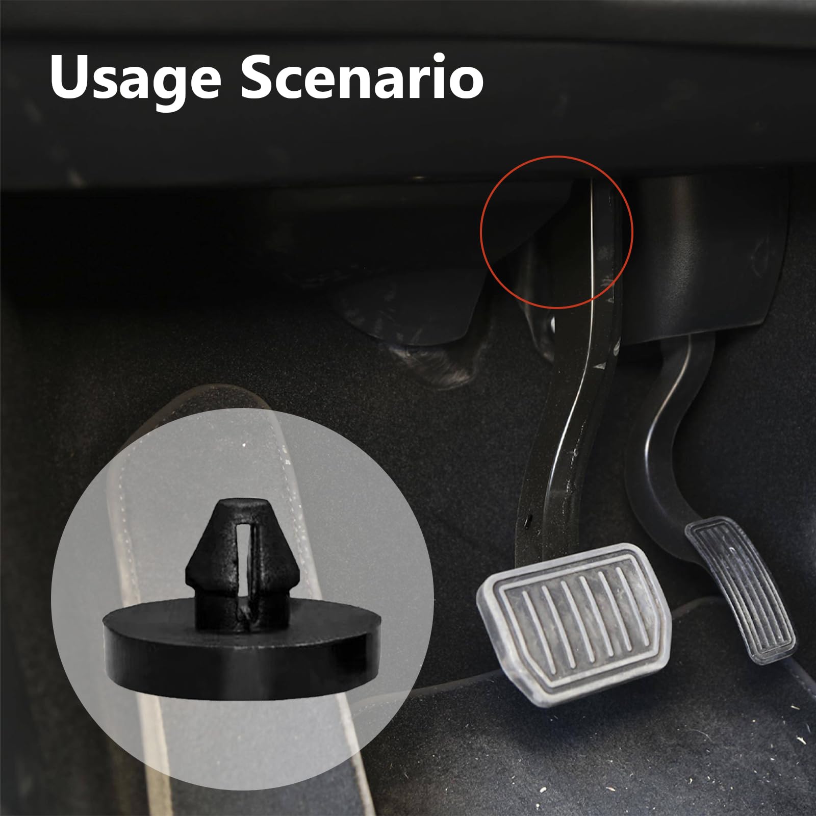 QUICTO 8 Pcs Brake Pedal Stop Pad, Rubber Brake Stop, Automotive Clutch Pedal Stop, Compatible with 90541-06036 46505-SA5-000 (Black and White)