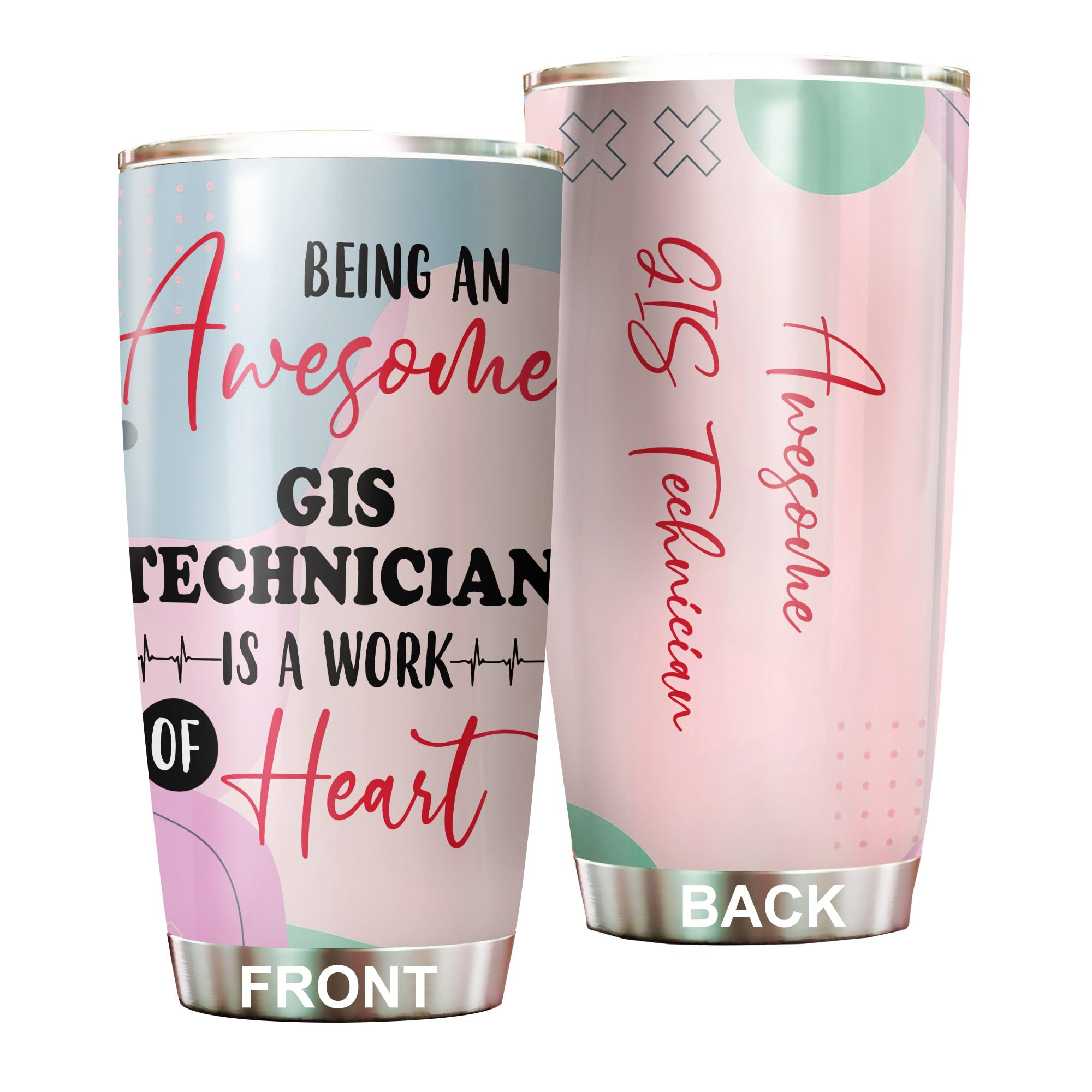 MEDROC Awesome GIS Technician Tumbler Stainless Steel 20oz, Funny GIS Technician Gifts Bulk For Birthday Christmas, GIS Technician Gifts For Men Women Office Coworker Driking Coffee Cup Humor