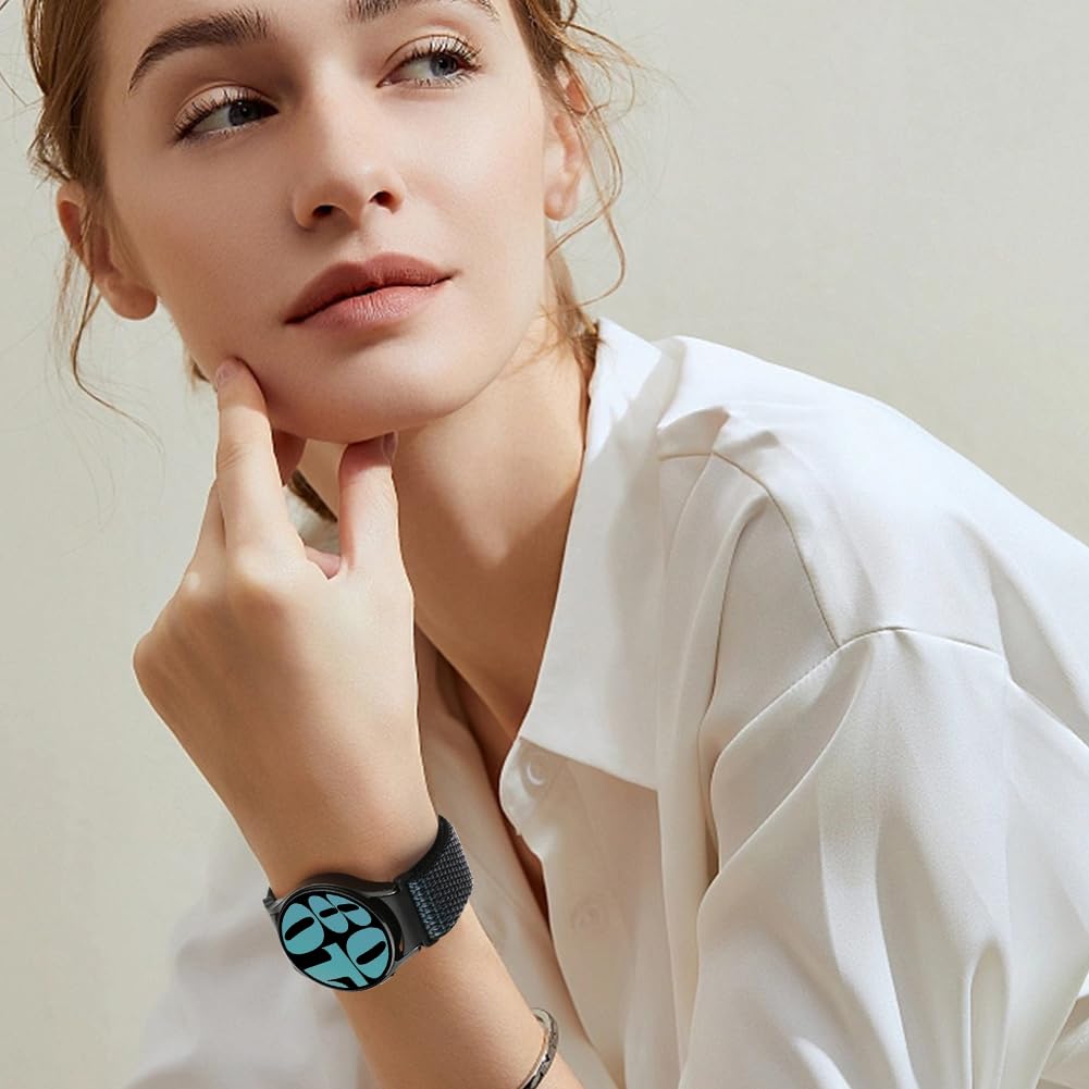 Bcuckood Nylon Loop Compatible with Samsung Galaxy Watch 6/5/4 40mm 44mm/Watch 6 Classic 43mm 47mm/Watch 5 Pro 45 mm/Watch 4 Classic 42mm 46mm, Sport Nylon Breathable Replacement Straps for Women Men