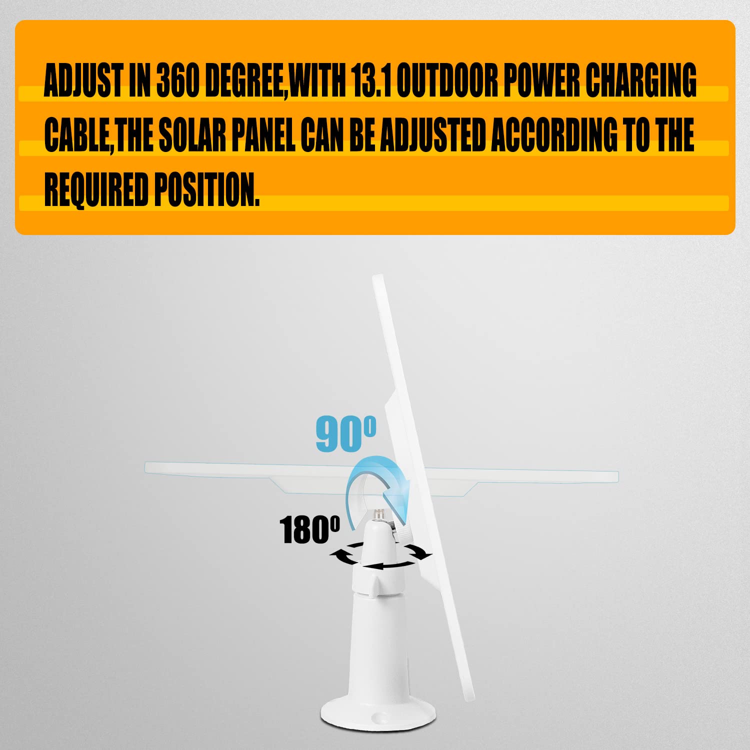 Wztepeng 4W Solar Panel, Adjust in 360 Degree, Compatible with Arlo Go 2 Arlo Ultra/Ultra 2/Arlo Pro 3/Pro 4 only, IP65 Water & Dustproof Design with 13.1 Outdoor Power Charging Cable (2 Pack)