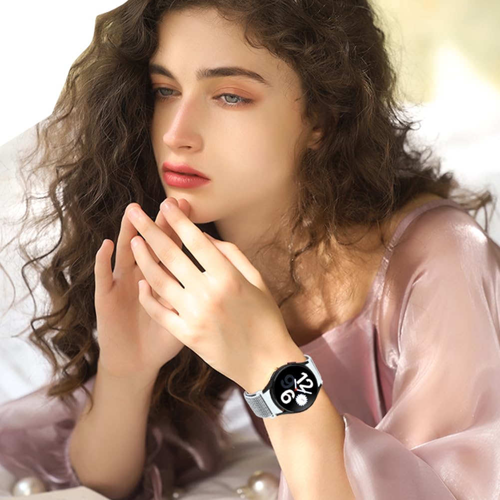 Bcuckood Nylon Loop Compatible with Samsung Galaxy Watch 6/5/4 40mm 44mm/Watch 6 Classic 43mm 47mm/Watch 5 Pro 45 mm/Watch 4 Classic 42mm 46mm, Sport Nylon Breathable Replacement Straps for Women Men