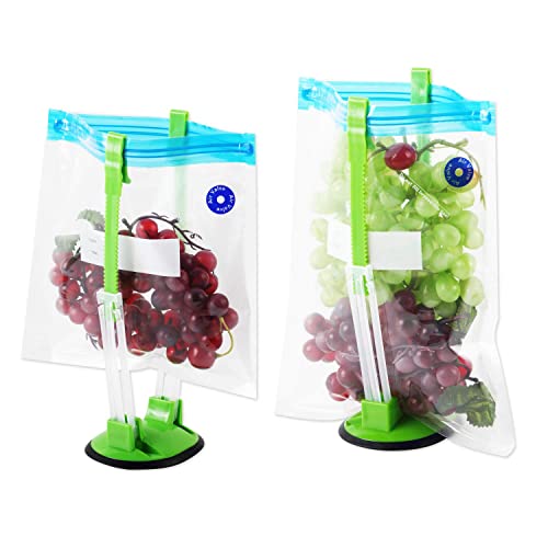 Baggy Rack -Sandwich Bag Racks Holder,Food Storage Bags Clip, For Food Prep Bag/plastic Freezer Bag/Ziploc Bag Holder Stand, Meal Planning/prep Bag Holders(6pcs)