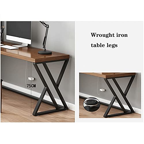 Computer Desk/Writing Desk Multifunctional L-Shaped Corner Desk Home Office Desk with 3-Layer Storage Shelves Large Monitor Stand Workstation, Rustic Brown and Black PC Table Study Table