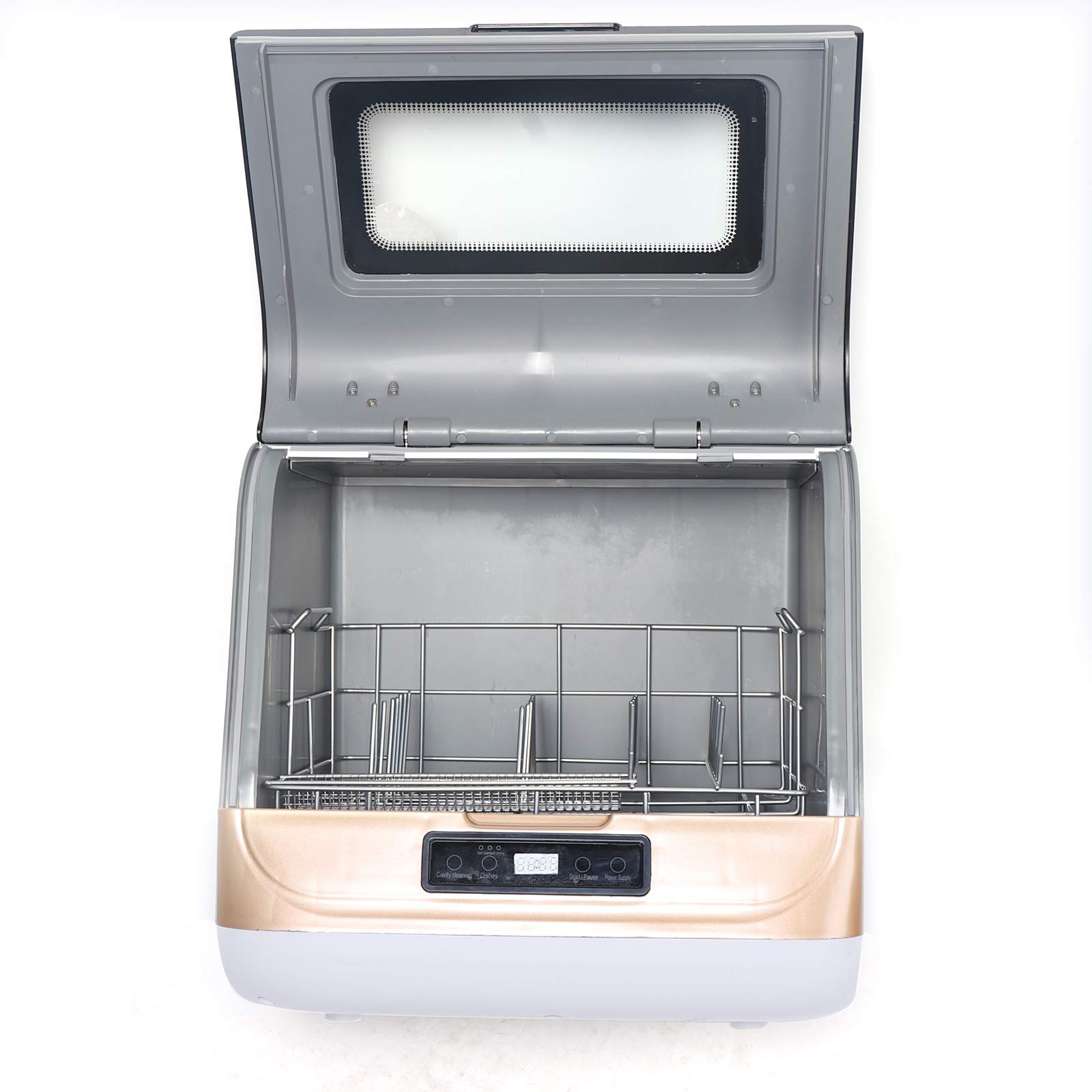Portable Countertop Dishwasher, 7 Washing Programs 5l Built-In Water Tank, Automatic Filling Leak-Proof No Connection Required Extra Drying Function Suitable for Small Apartments Caravans.