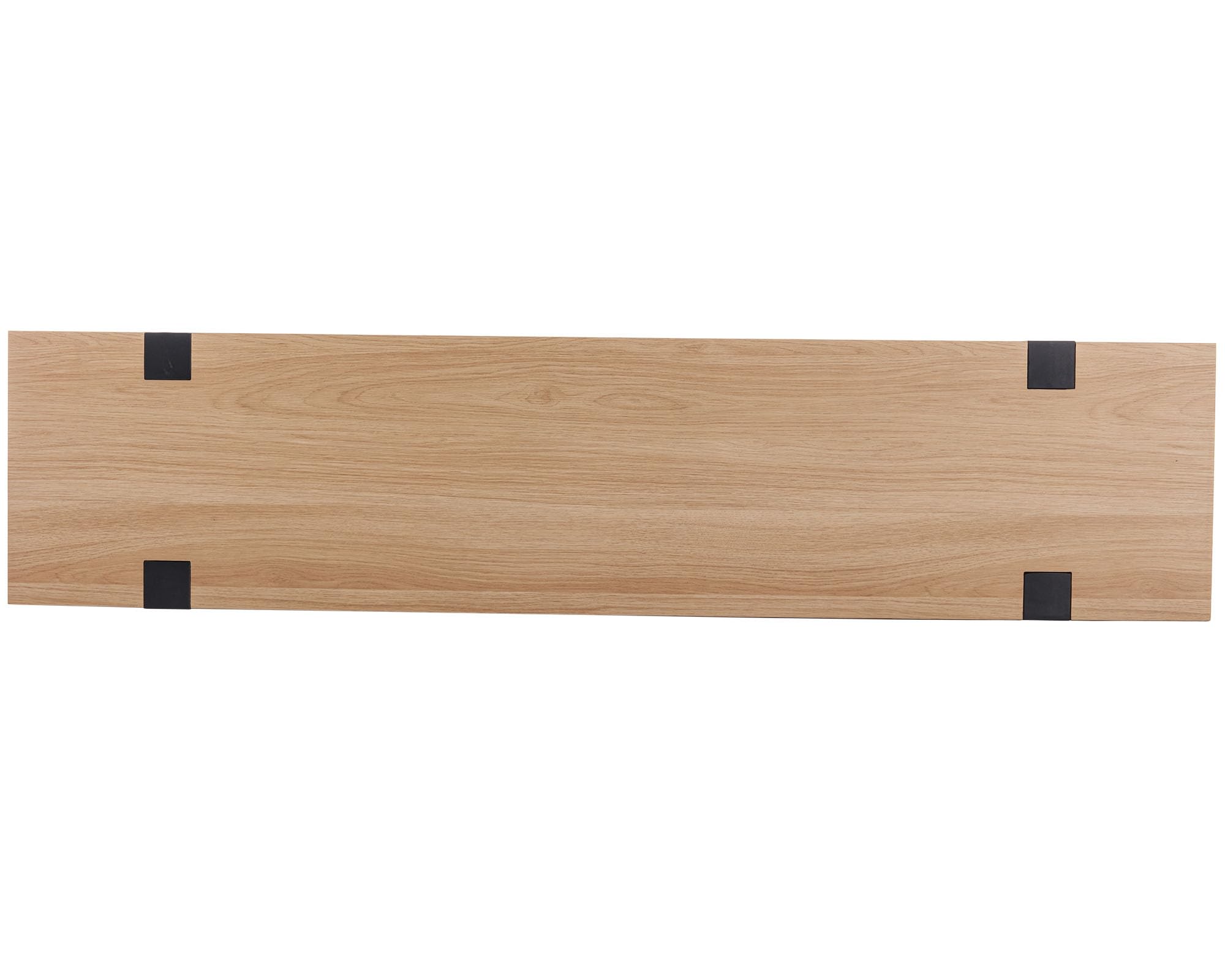 VESCASA 60" Wood Dining Bench with Black Metal Legs for Dining Room, Kitchen, Natural Oak