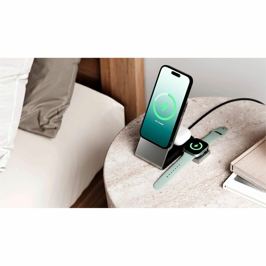 ALOGIC Matrix 3-in-1 Universal Magnetic Charging Dock with Apple Watch Charger for iPhone 15 Pro Max, 15 Pro, 15 Plus, 15, 14,13, 12, Apple Watch, Airpods Pro for Apple Devices - Black