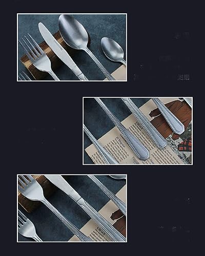 Silverware Set Cutlery Food-Grade Stainless Steel Retro Bordered Utensil Flatware Home Restaurant Small Business,Mirror Finish Tableware 20 Piece Service for 4