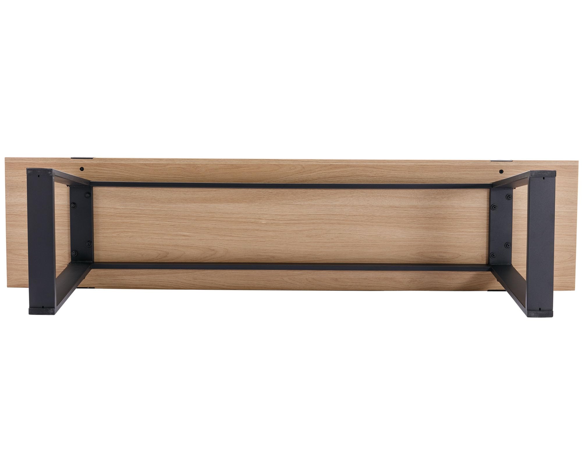 VESCASA 60" Wood Dining Bench with Black Metal Legs for Dining Room, Kitchen, Natural Oak