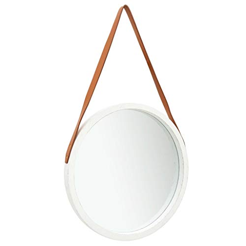 Wall Mirror,Contemporary Bathroom Mirror Decorative Mirror Suitable for bathrooms,The Bedroom,Living Room,Locker Room,Clothing Shop Corridor with Strap 16.7" White