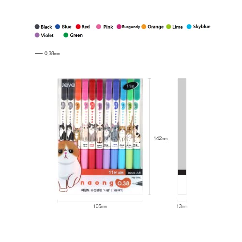 JVPEN Writing Instrument Beecrazee PE 6668 Naong 11-Set Ballpoint Pens, Multicolor
