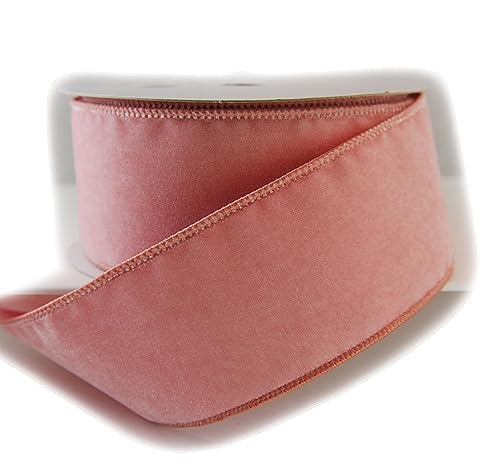 Premium Ribbon Leno Pink or Rose Thick Plush Velvet 2 1/2" 10 Yards