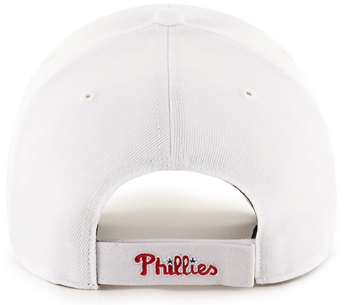 47 MLB White Primary Logo Team Color MVP Adjustable Hat, Adult One Size Fits All - Philadelphia Phillies White