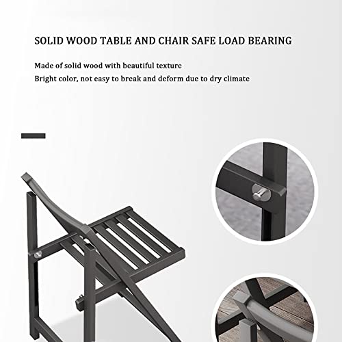 Folding Dining Table Set, Mobile Drop Leaf Dining Kitchen Table with 4 Chairs, Wood Simple Storage Table with 2 Wheels for Kitchen Dining Room Living Room Family Gathering. (1.5M)