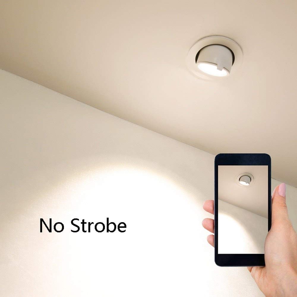 PEHUB Commercial Grille COB Anti-Glare Recessed Flat Spotlight Rotatable Embedded Downlight Clothing Aisle Showcase Lighting Panel Lamp High Ra Cut Size: 75-80mm High Brightness (Color : Neutral Ligh