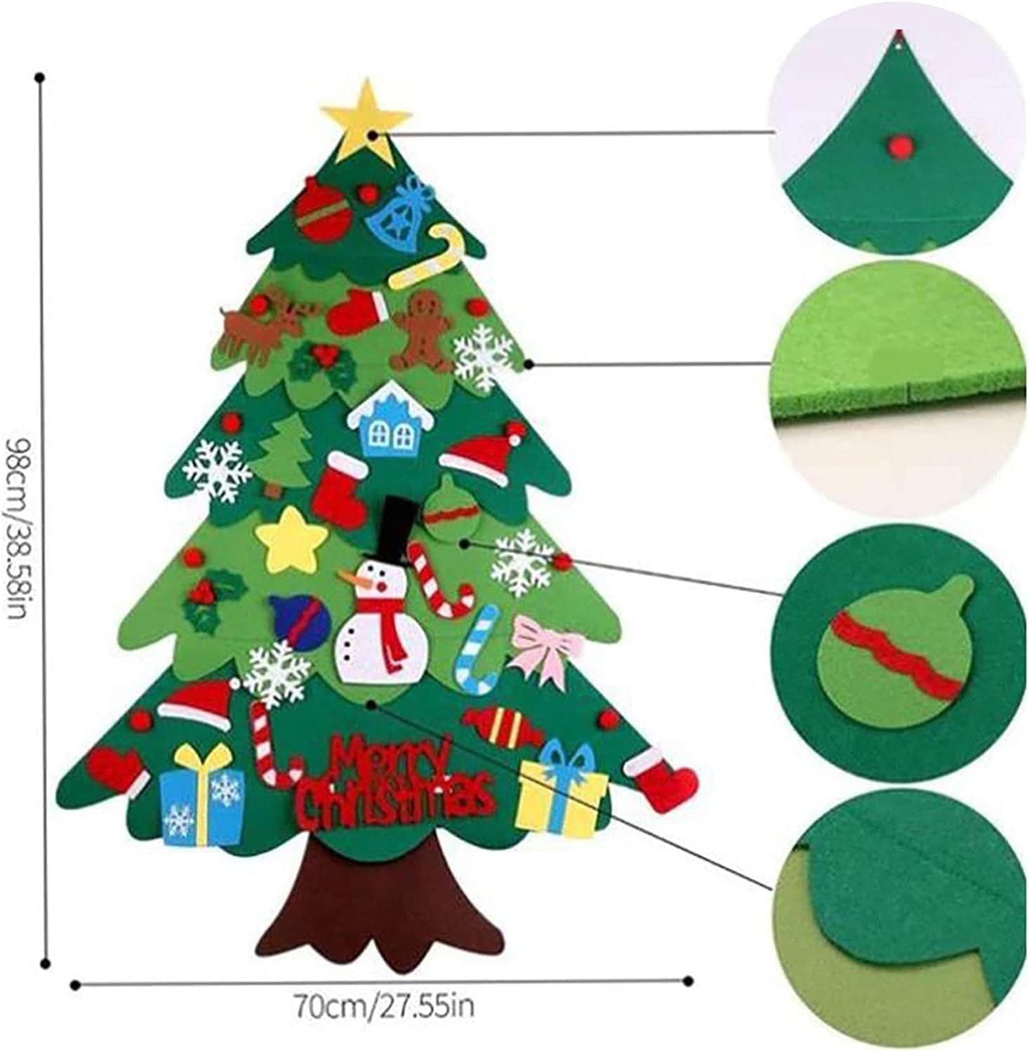 Everized Felt Christmas Tree for Toddlers, Toddler Christmas Tree, Felt Christmas Tree for Kids, Montessori Christmas Tree for Toddlers, Everized Interactive Christmas Tree for Toddlers