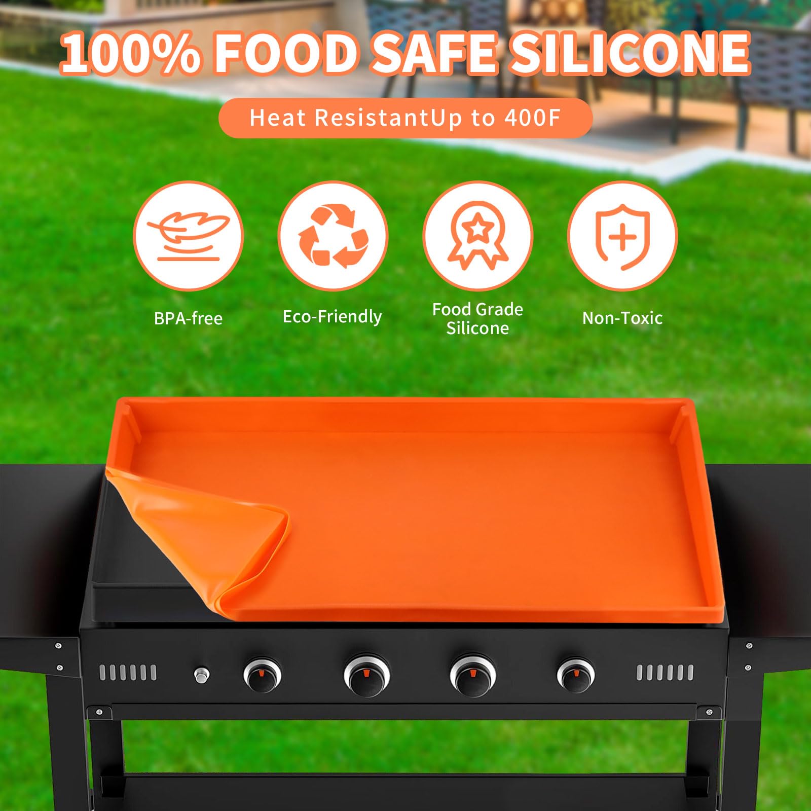 Snuggery Silicone Griddle Mat 36” for Blackstone,Upgraded Full-edge Heavy Duty Food Grade Non-Stick Griddle Cover,Grill Buddy Mat Protect Your Griddle from Dirt & Rust (36 Inch)