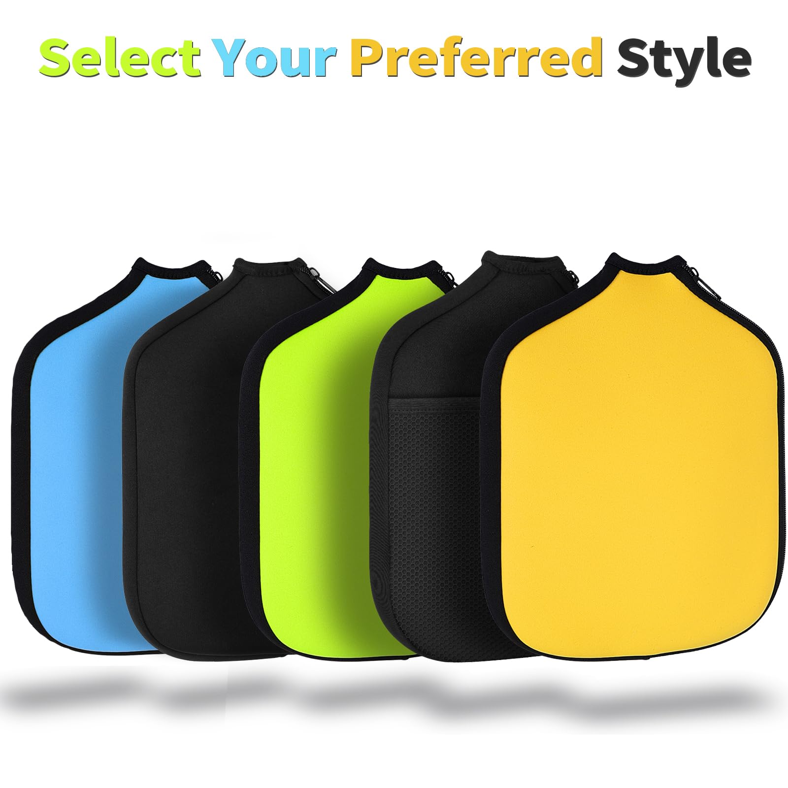 Pickleball Paddle Cover, Universal Case Size - 8.6 x 12.2 inches Racket Sleeve, Compatible with Most USAPA Standard and Elongated Pickball Paddles (1 Pack Black Net)