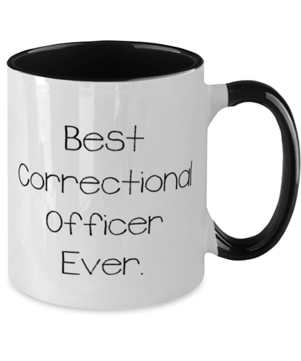 Nice Correctional officer Gifts, Best Correctional, Correctional officer Two Tone 11oz Mug From Team Leader, Cup For Coworkers, Corrections officer, Prison guard, Jailer, Prisoner