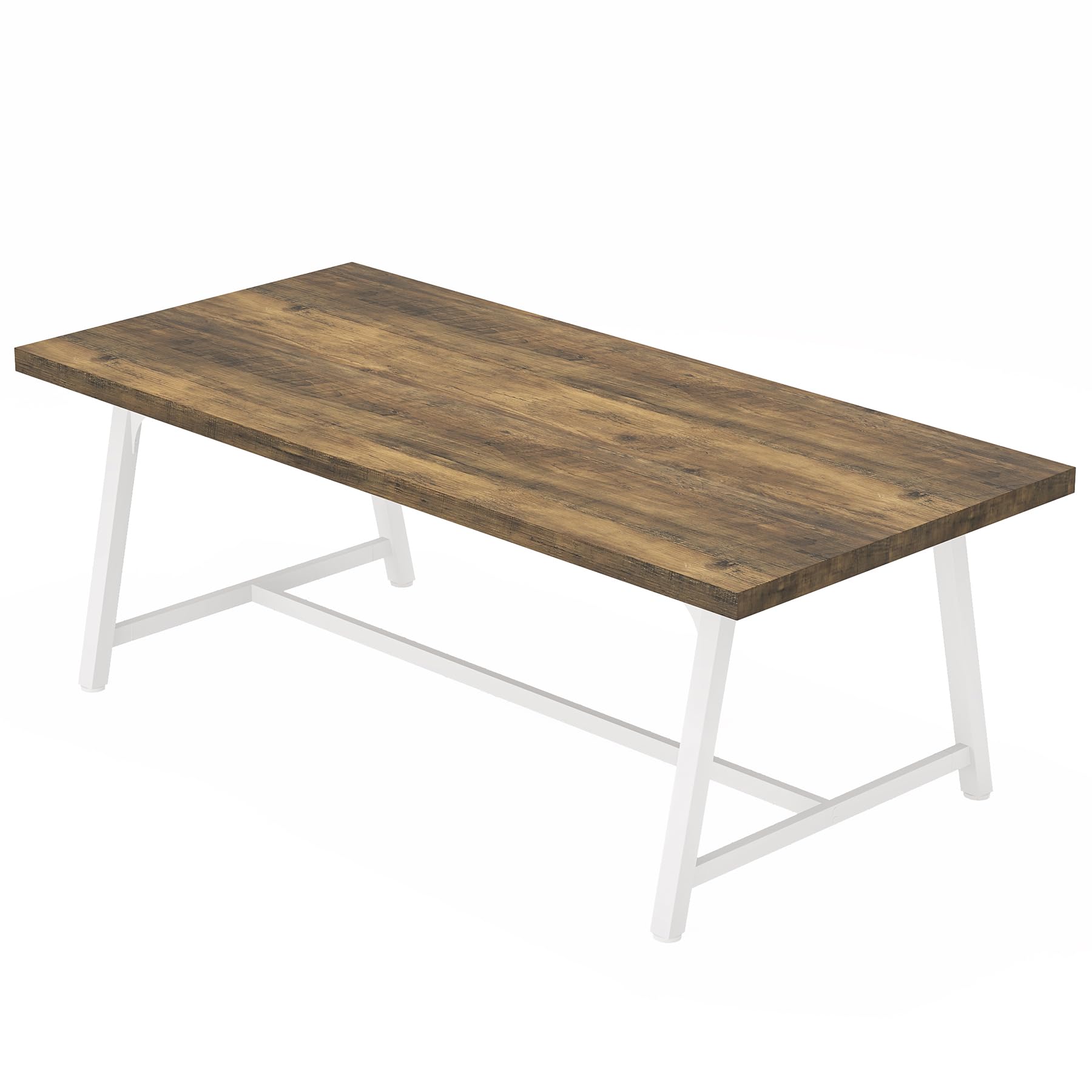 Tribesigns Dining Table for 8 People, 70.87-inch Rectangular Wood Kitchen Table with Strong Metal Frame, Vintage Large Long Dining Room Table for Big Family (Oak, No Chair)