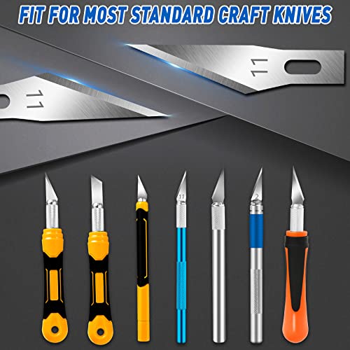 DIYSELF 100 PCS Exacto Knife Blades, SK5 Carbon Steel #11 Exacto Blades Refill Craft Art Knife Replacement Blades with Storage Case for Craft, Hobby, Scrapbooking, Stencil