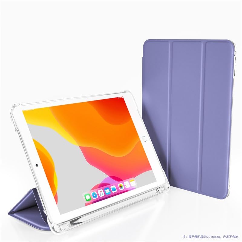 Case Compatible with Samsung Galaxy Tab A8 10.5(X200/X205 Case with Pencil Holder Smart Cover Protective Case Cover Shockproof Cover with Clear TPU Back Shell Tablet Case Cover (Color : Lavender Pur