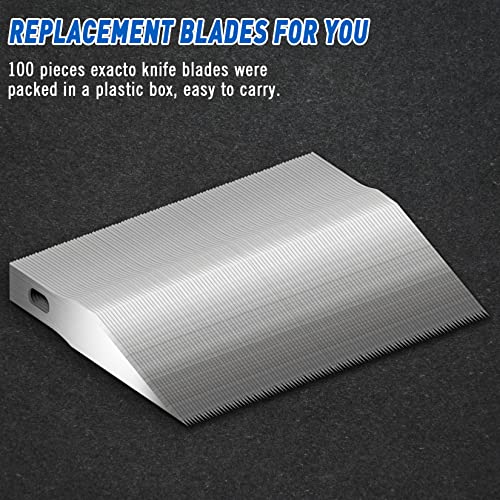 DIYSELF 100 PCS Exacto Knife Blades, SK5 Carbon Steel #11 Exacto Blades Refill Craft Art Knife Replacement Blades with Storage Case for Craft, Hobby, Scrapbooking, Stencil