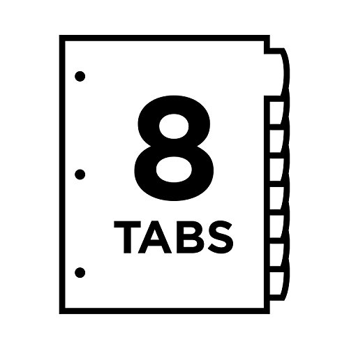 Avery Big Tab Write & Erase Durable Plastic Dividers for 3 Ring Binders, 8-Tab Set, Bright Multicolor, 1 Set (16130)