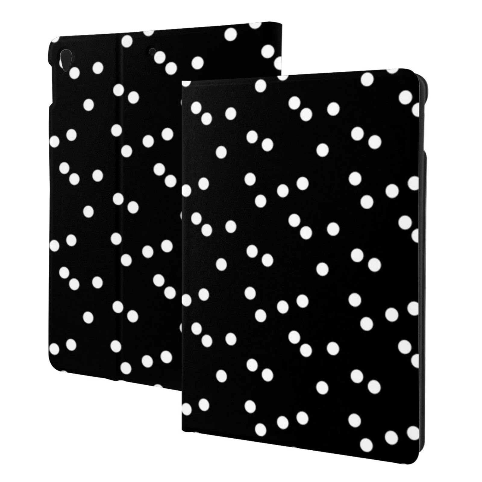 Black White Polka Dots Printed Leather Tablet Cases for Ipad Air3/Ipad Pro 10.5" - Shockproof Tablet Cover Protective Case with Auto Sleep/Wake