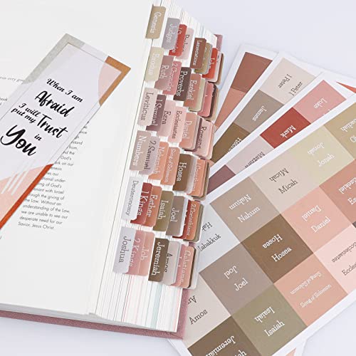 Earth Tone Bible tabs, Large Print Laminated Bible tabs for Women and Men, Easy to Read, Easy to Apply, Bible Journaling Tabs