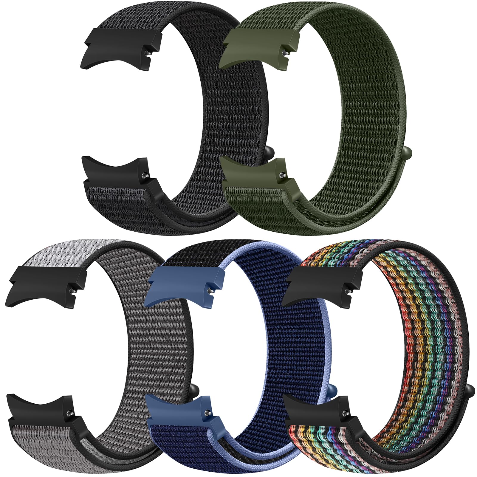 Bcuckood Nylon Loop Compatible with Samsung Galaxy Watch 6/5/4 40mm 44mm/Watch 6 Classic 43mm 47mm/Watch 5 Pro 45 mm/Watch 4 Classic 42mm 46mm, Sport Nylon Breathable Replacement Straps for Women Men