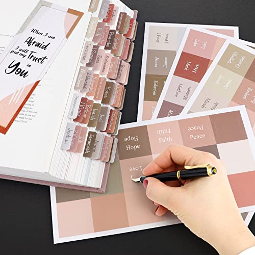 Earth Tone Bible tabs, Large Print Laminated Bible tabs for Women and Men, Easy to Read, Easy to Apply, Bible Journaling Tabs