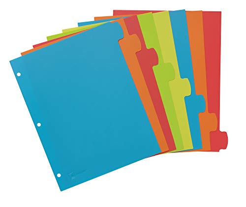 Avery Big Tab Write & Erase Durable Plastic Dividers for 3 Ring Binders, 8-Tab Set, Bright Multicolor, 1 Set (16130)