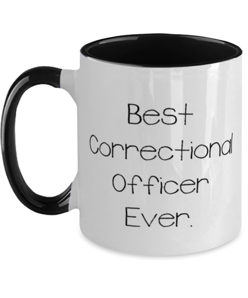 Nice Correctional officer Gifts, Best Correctional, Correctional officer Two Tone 11oz Mug From Team Leader, Cup For Coworkers, Corrections officer, Prison guard, Jailer, Prisoner
