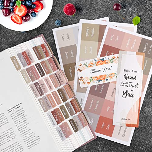 Earth Tone Bible tabs, Large Print Laminated Bible tabs for Women and Men, Easy to Read, Easy to Apply, Bible Journaling Tabs