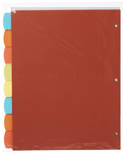 Avery Big Tab Write & Erase Durable Plastic Dividers for 3 Ring Binders, 8-Tab Set, Bright Multicolor, 1 Set (16130)