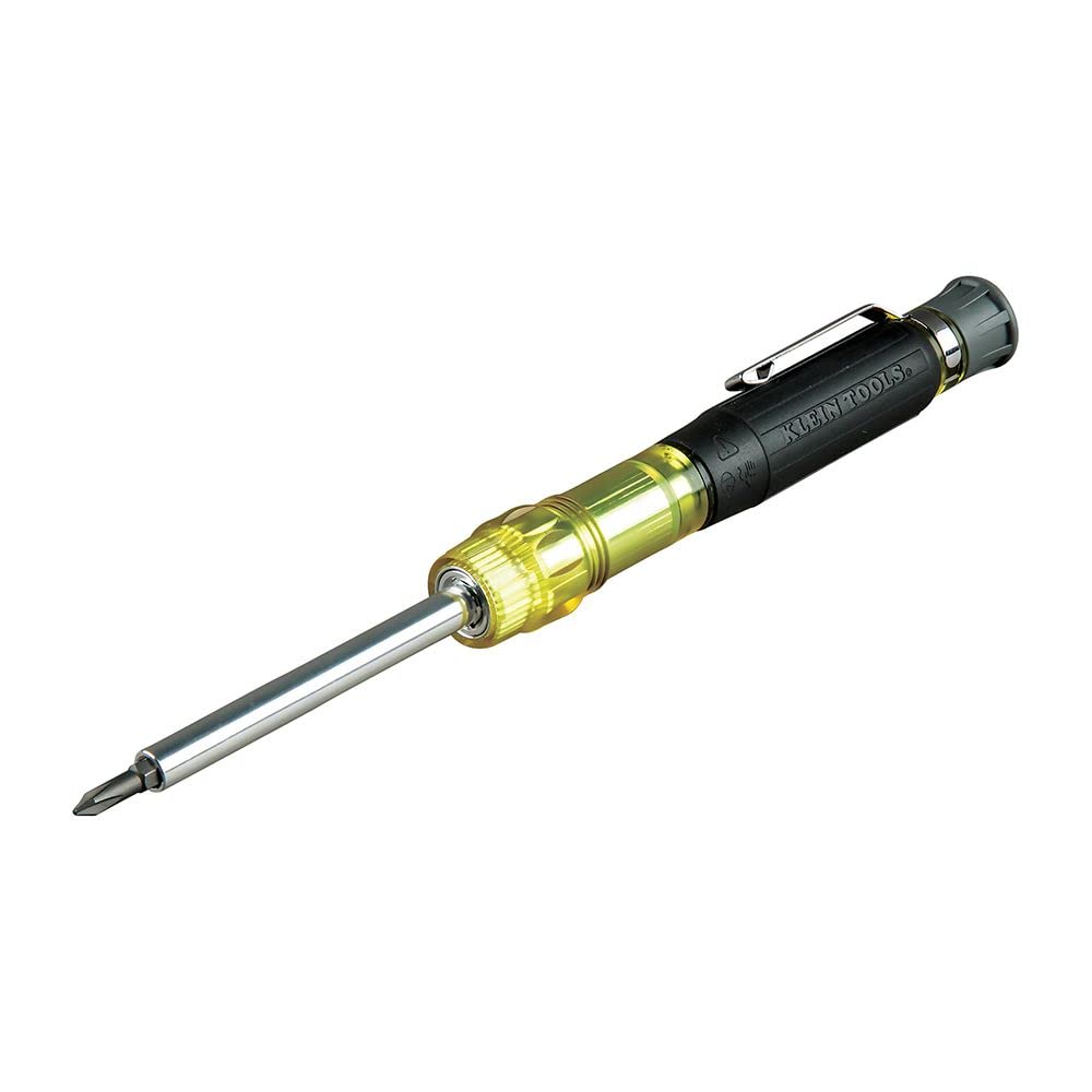 Klein Tools 2-in-1 Precision Screwdriver Set with Insulated Phillips and Slotted Bits + 4-in-1 Electronics Pocket Screwdriver