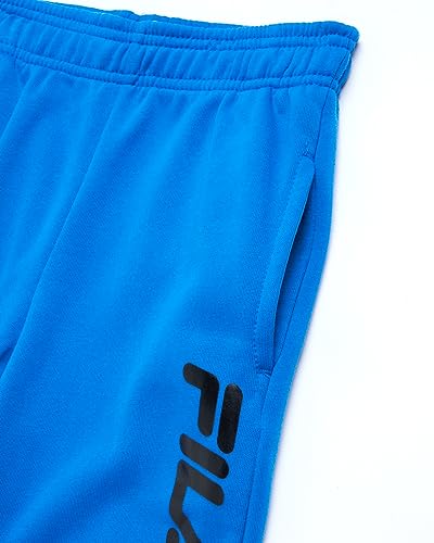 Fila Boys Active Sweatpants - 2 Pack Athletic Performance Fleece Jogger Sweatpants - Activewear Pants for Boys, S-XL, Size Medium, Prince Blue/Black