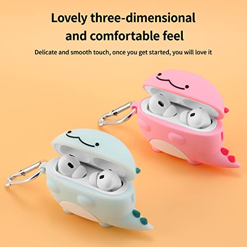 Compatible with Airpod Pro/pro 2nd Generation Case Cover 2019/2022, Cute Cool 3D Cartoon Dinosaur Design, for Girls Women Teens Airpod Pro/pro 2 case (Dinosaur Blue)