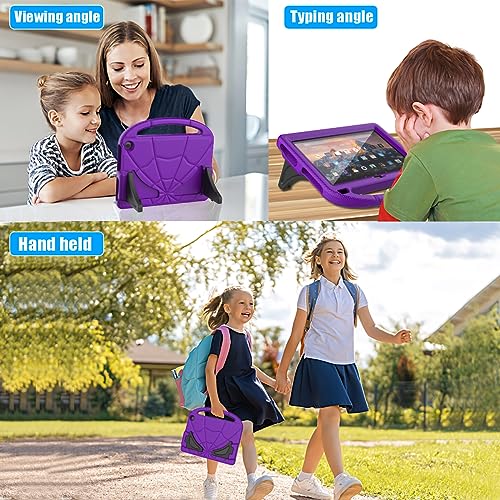 Kids Case for 10in Tablet Not for Samsung iPad 10 inch Tablets(Only 11th Gen, 2021 Release)- Patamiyar Lightweight Shockproof Case with Screen Protector Carring Handle Built-in Stand - Purple