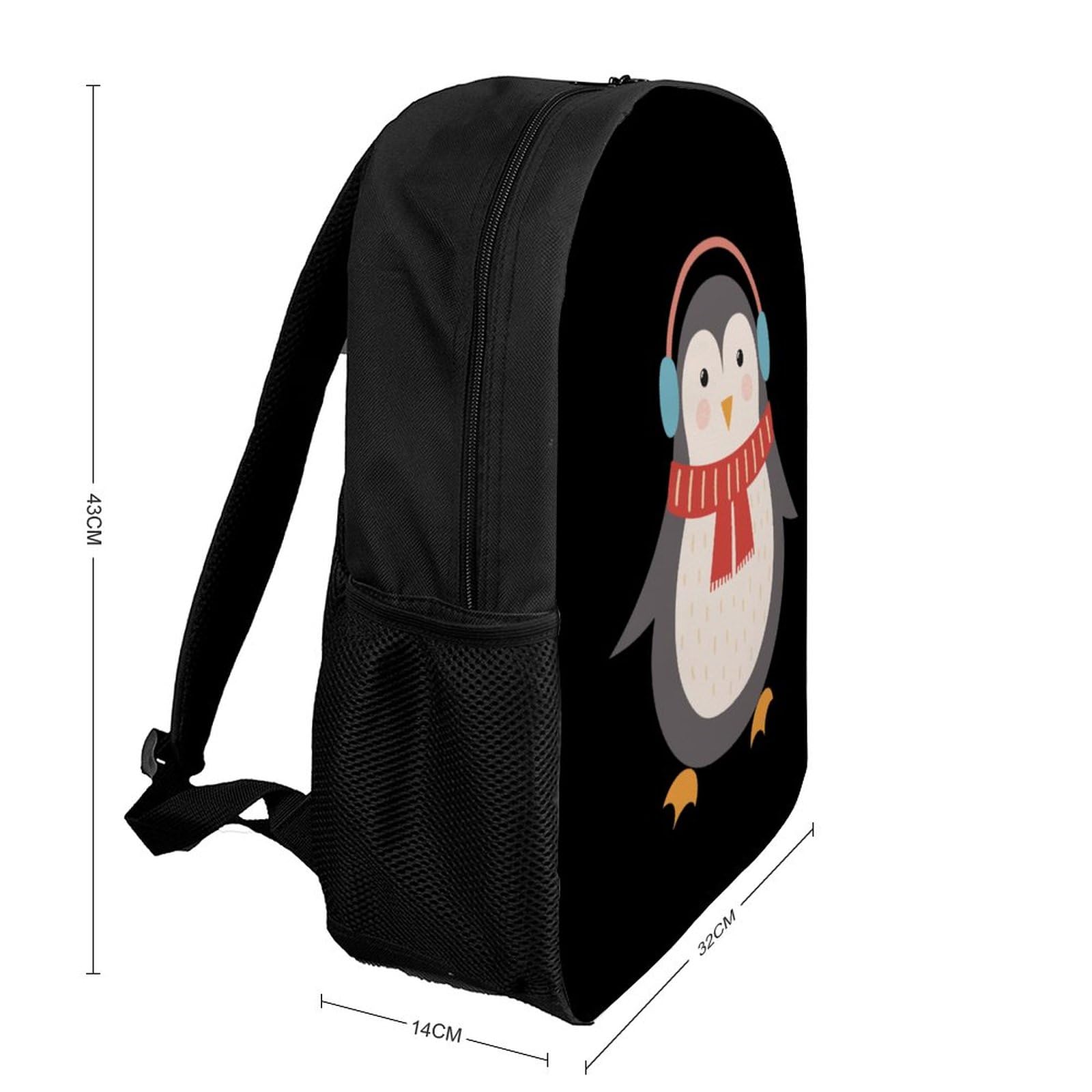 Cute Penguin 17-Inch Laptop Backpack Lightweight Travel Work Business Shoulder Bag Casual Daypack for Women Men