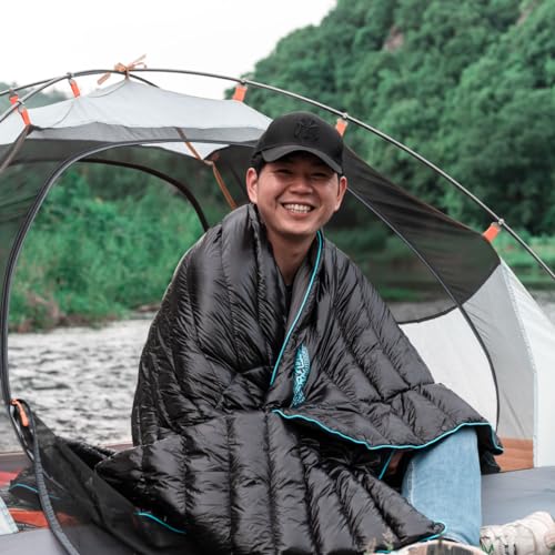 ZOOOBELIVES Ultralight Down Camping Blanket - 1.35lbs, 650 Fill Power Puffy Quilt. Compact & Warm Comforter for Travel, Beach, Hammock, Backpacking - Elevate Your Outdoor Comfort - AlpliveR300