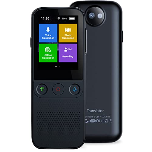 Language Voice Translator Device Portable Smart Translator Two Way Online 138 Languages Real Time - Black