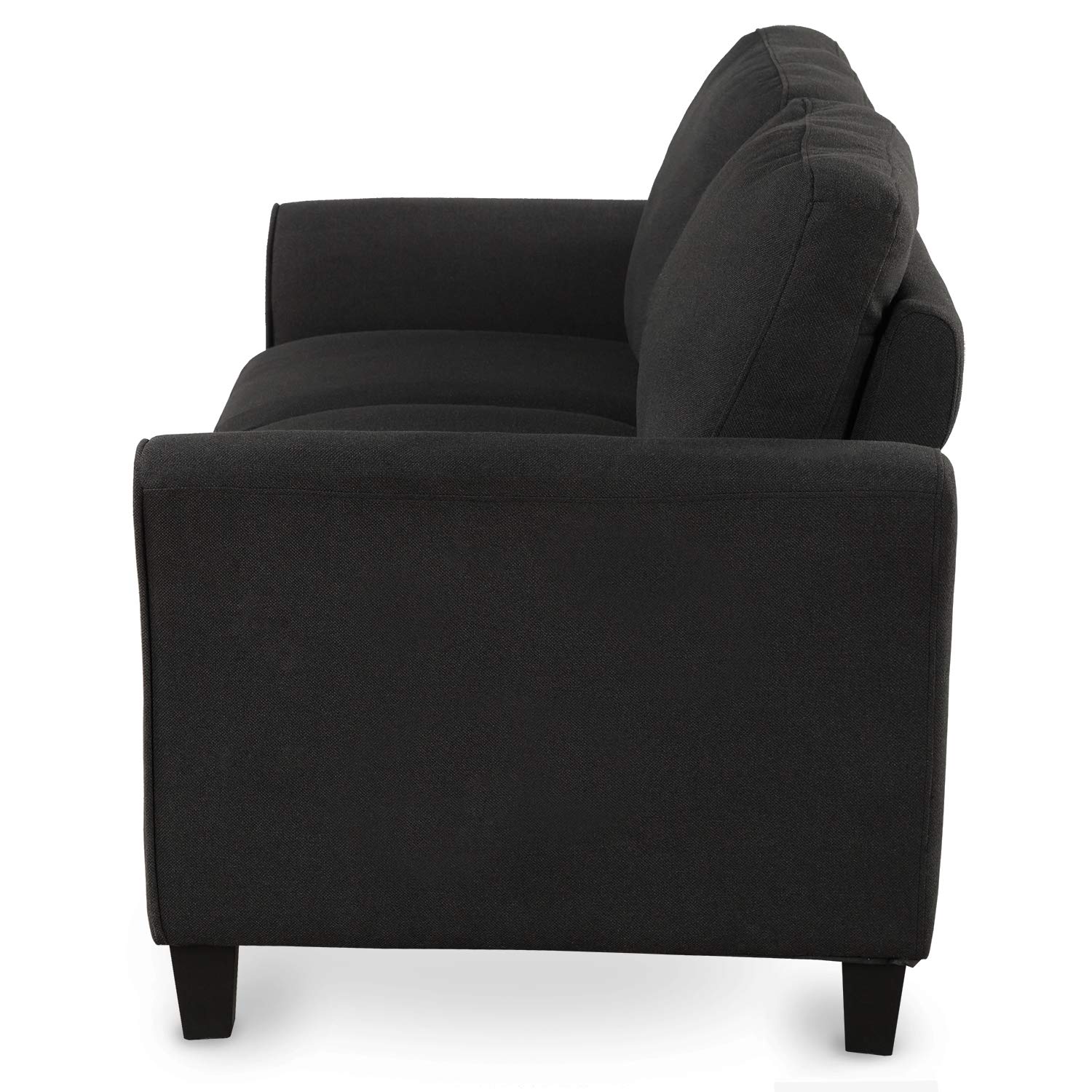 FIQHOME 53.7" Loveseat,Mid Century Modern Furniture Love Double Seat Sofa,Small Couch for Living Room,Bedroom,Apartment,Studio(Black)