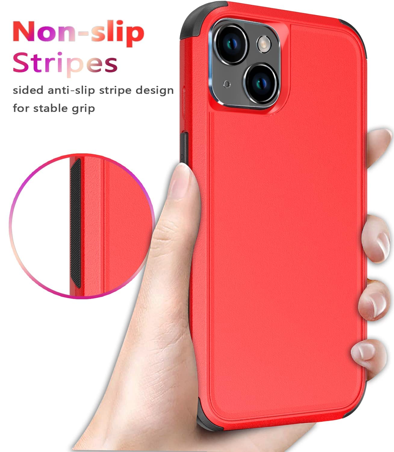 Diverbox for iPhone 14 Case [Shockproof] [Dropproof] [Tempered Glass Screen + Camera Lens Protector],Heavy Duty Protection Phone Case Cover for Apple iPhone 14 (Red)