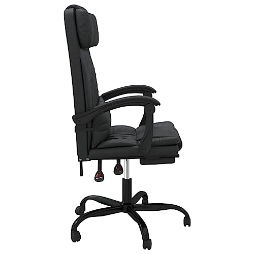 Reclining Office Chair,Rolling Chair,Swivel Chairs,Ergonomic Office Chair,Executive Chair,for Your Living Room,Bedroom,Office,Study,Makeup Vanity, Black Faux Leather
